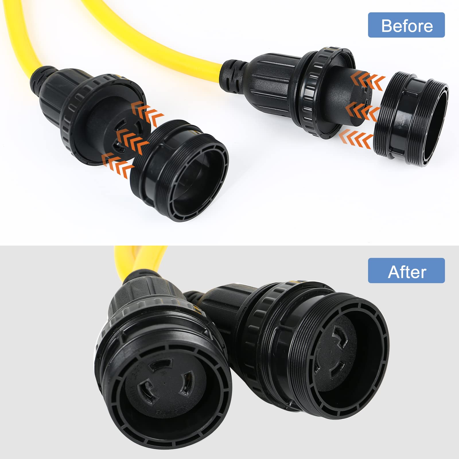 Snapklik.com : RV Marine Power Electrical Adapter, SS2-50P Male 50A Plug To