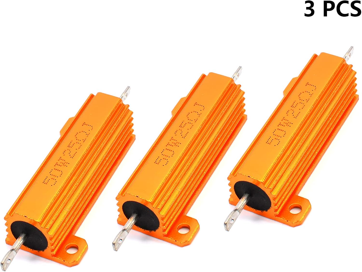 50W 25 Ohm Resistor 5% Aluminum Screw Tap Chassis Mounted Case ...