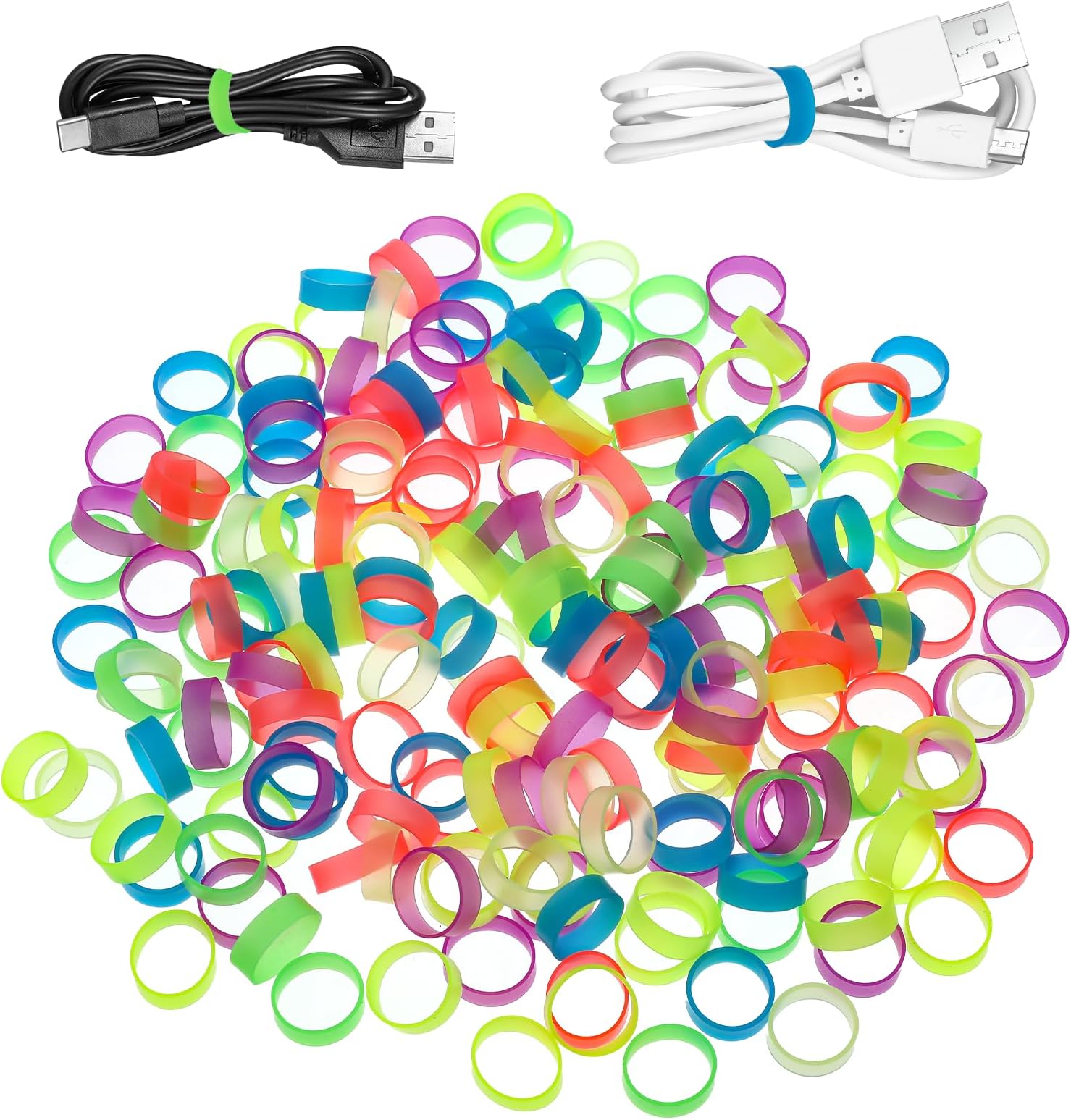 200pcs Silicone Rubber Bands Rings, Non-slip small rubber bands ...