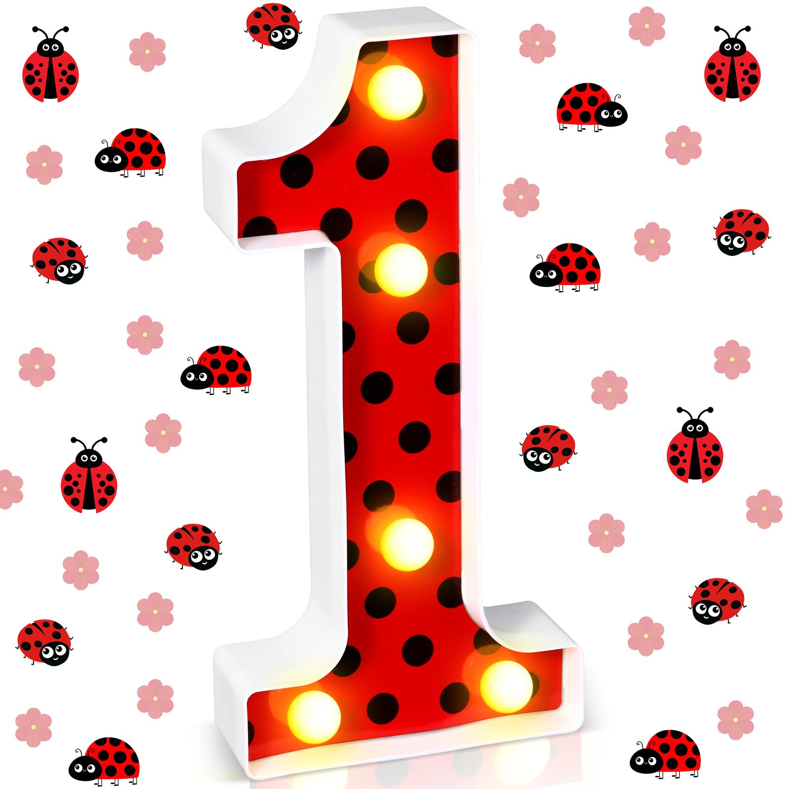 Amazon.com: Havawish Ladybug Birthday Party Decoration Decorative LED ...