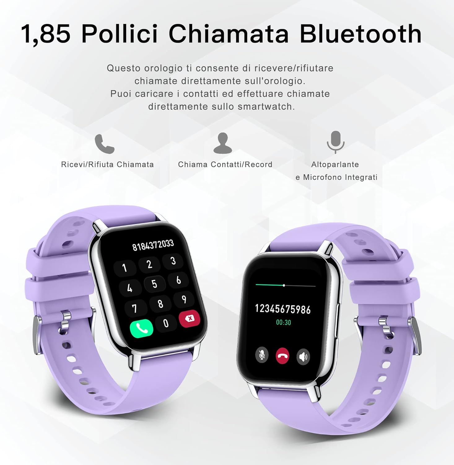 Popglory Smartwatch 1.85" - Chiamate, Fitness e Stile Personalizzato