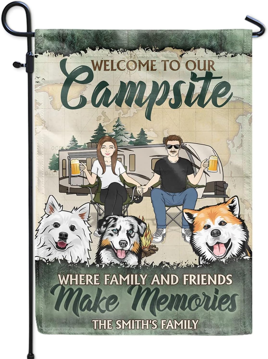 Amazon.com : Personalized Camping Flag, Where Family And Friends Make ...