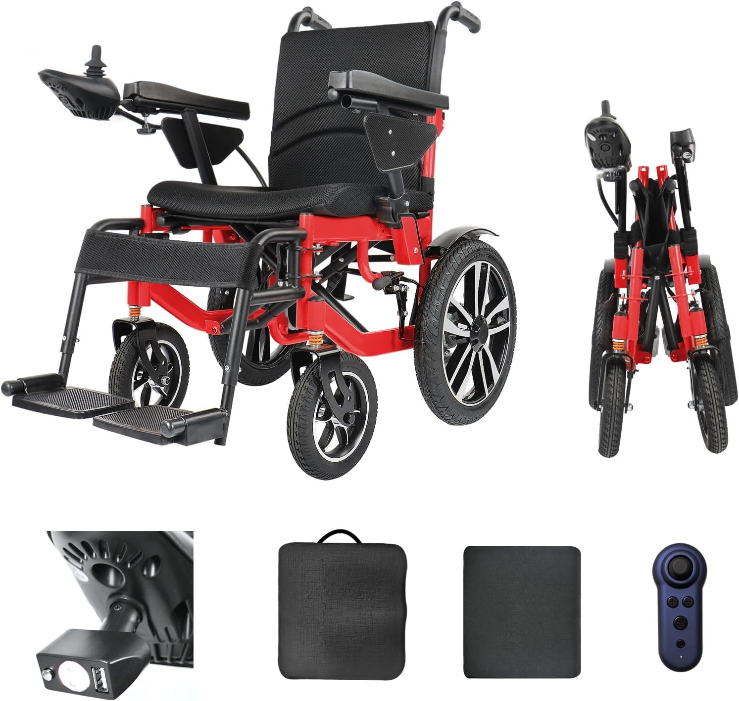 Amazon.com: Adult Power Wheelchair, Elderly Mobility Aid Wheelchair ...
