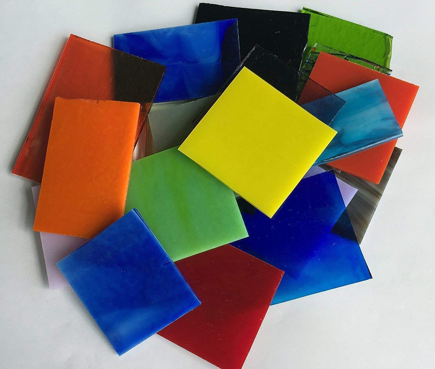 96 COE Glass Fusing System 96 Glass End Cuts Sampler - 1lb Mixed Colors ...