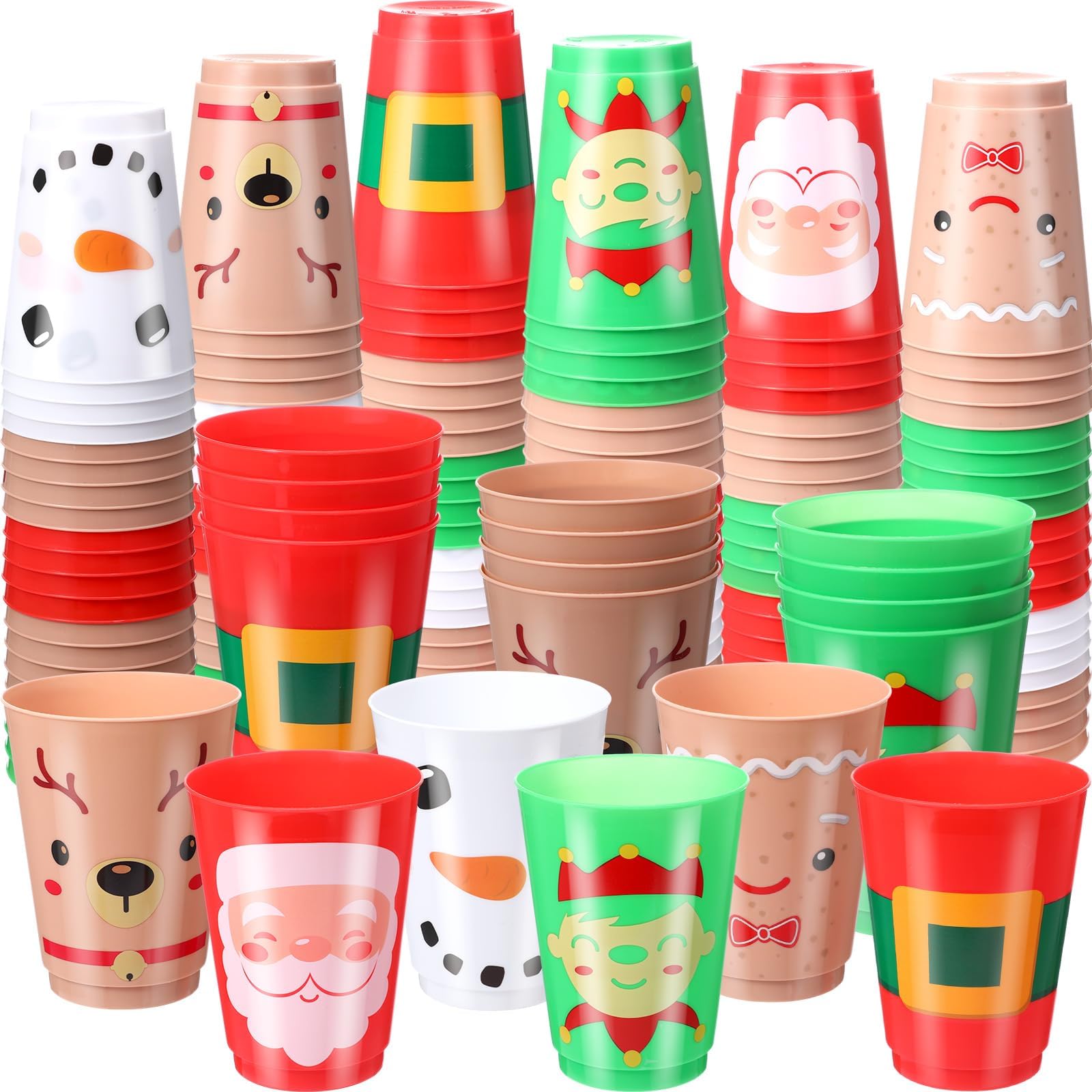 Amazon.com: GuassLee Christmas Disposable Cups - 50 Pack 12 OZ Clear ...