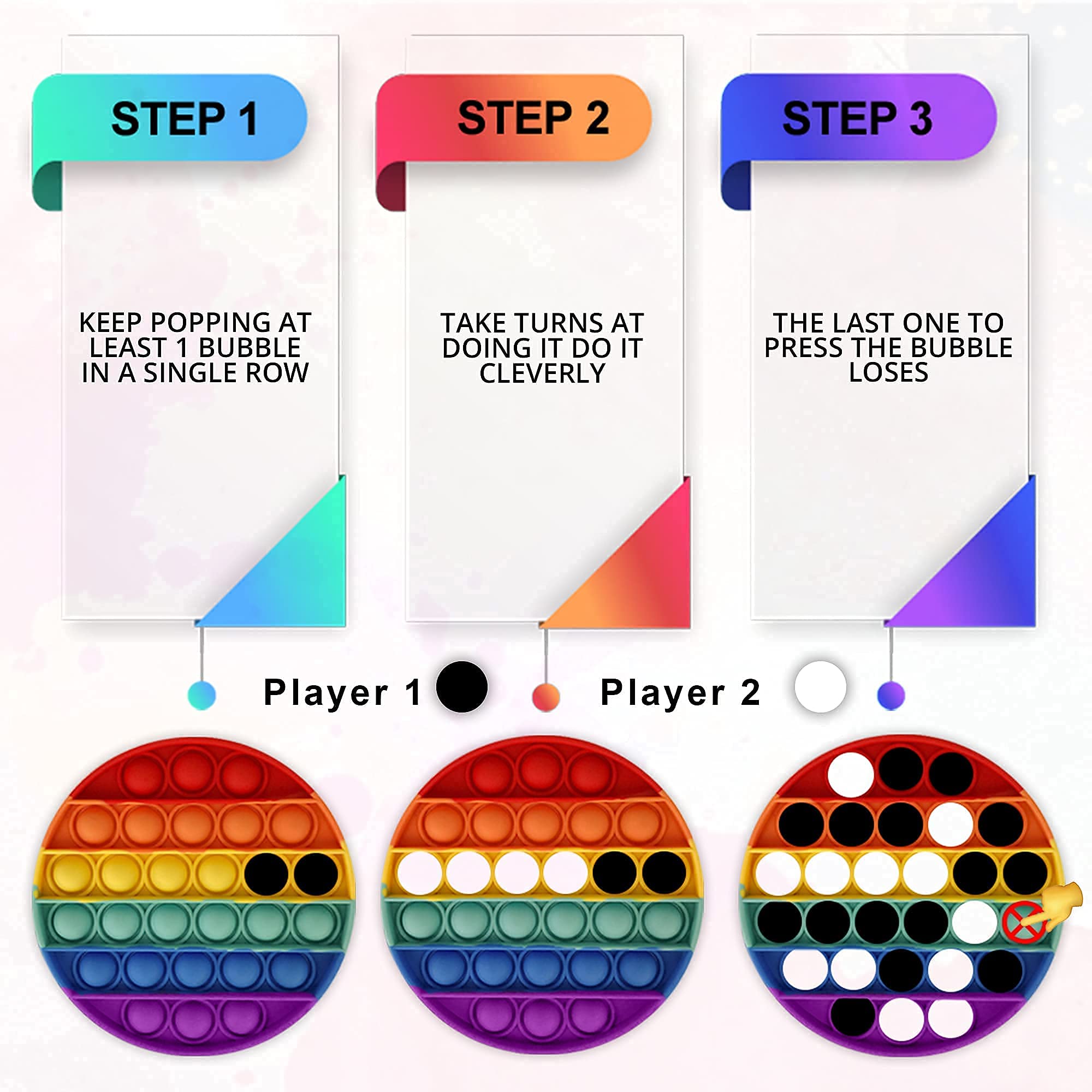 Buy RockBerry Pop It Fidget Toys-3 Pack Rainbow Pop Its with 3 Stretchy ...