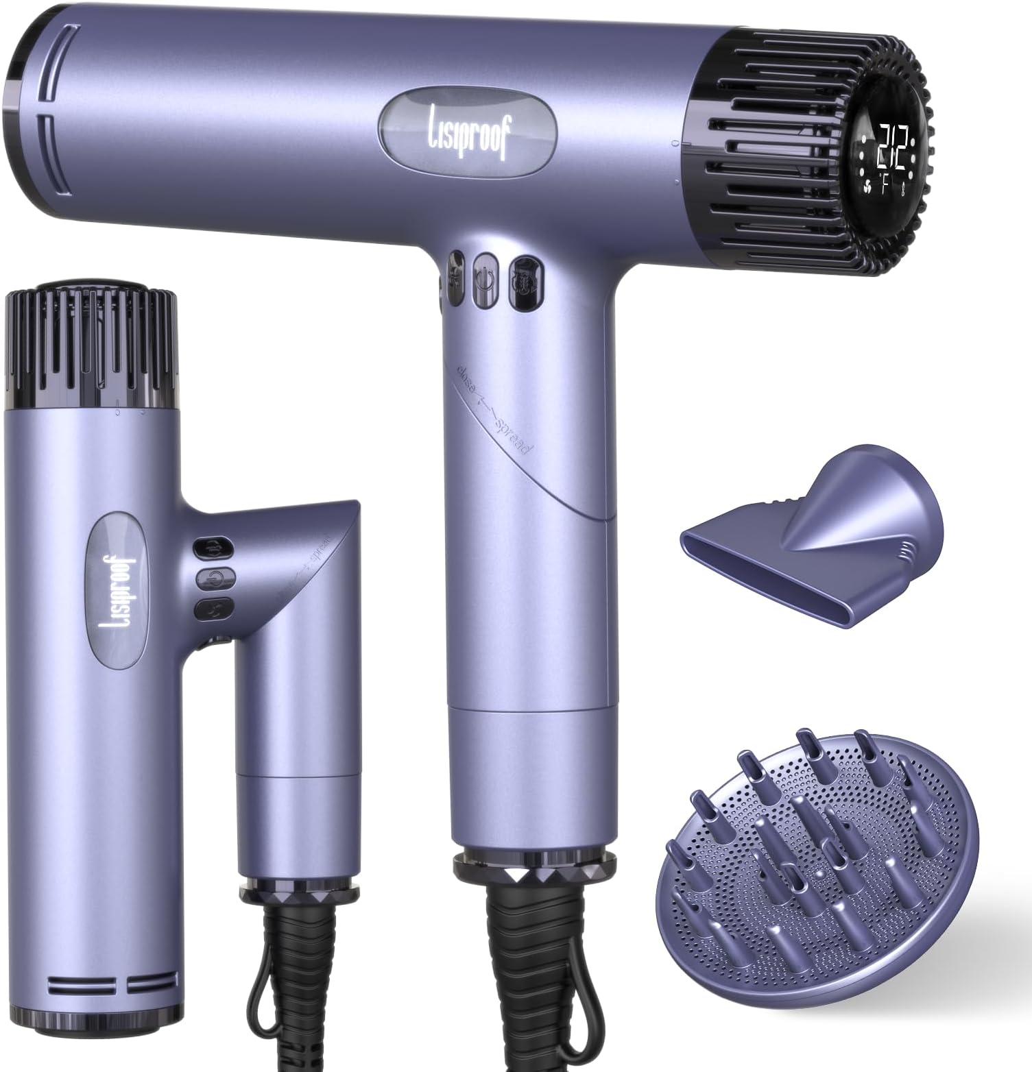 Amazon.com : Professional Hair Dryer with Diffuser and Flat Nozzle, 120 ...