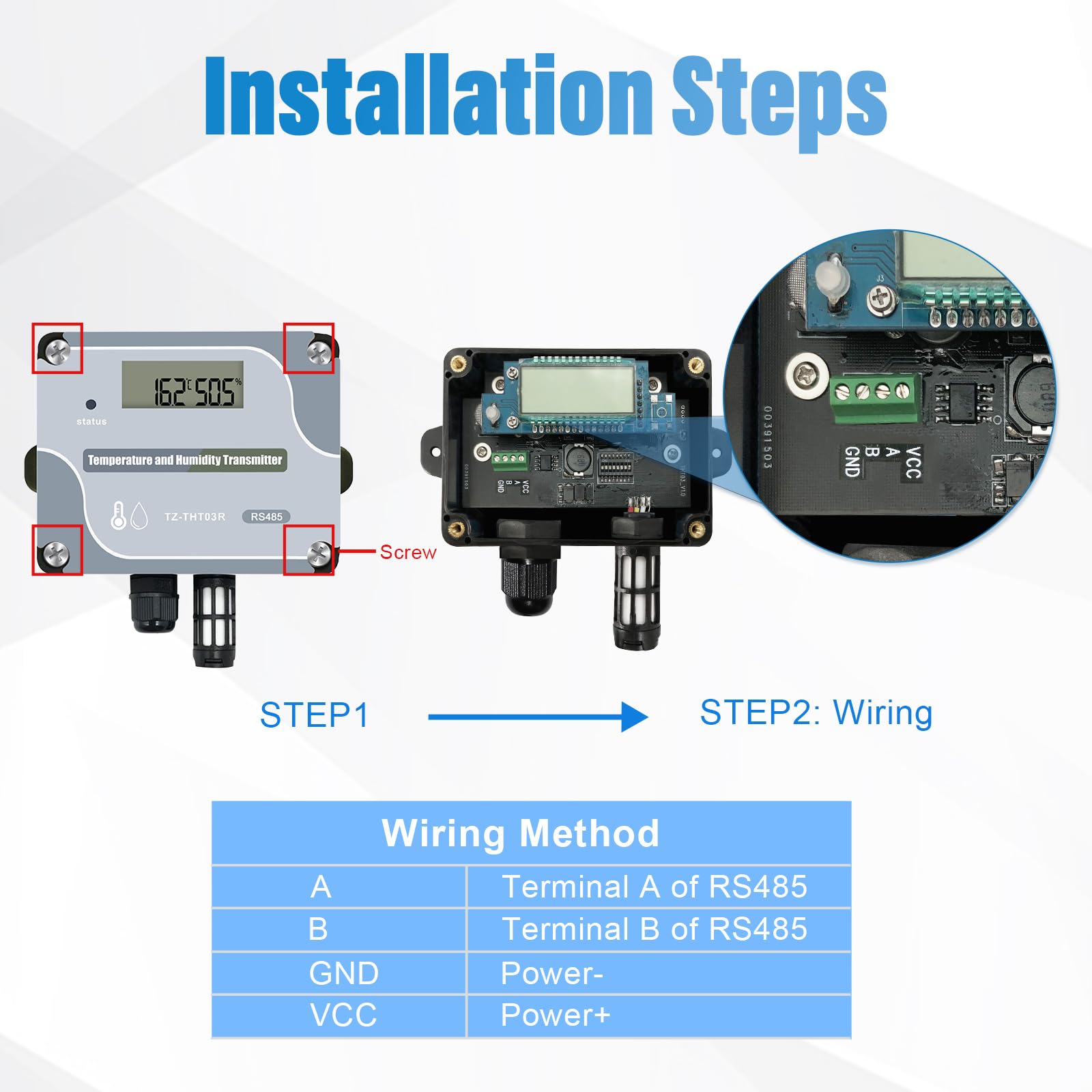 Snapklik.com : Tzone RS485 Temperature Humidity Sensor Modbus RTU Temp ...