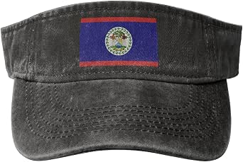 Vintage Flag of Belize Sun Visor Hats for Women Men Cotton Adjustable ...