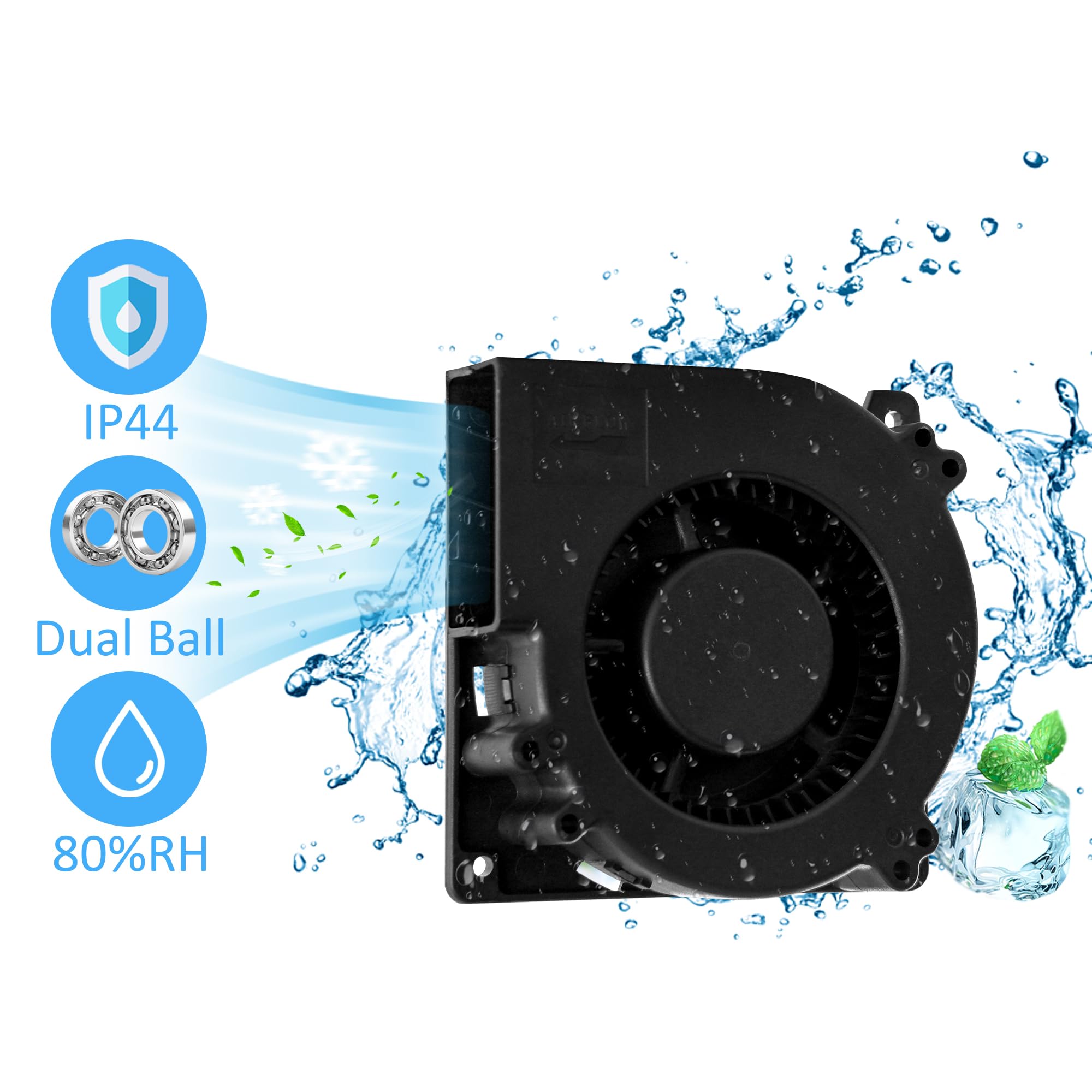 Snapklik.com : 120mm DC Moisture-Proof Small Blower Fan High Speed ...