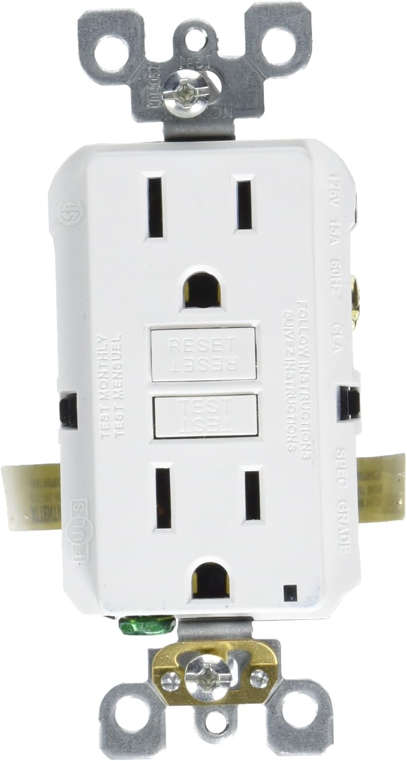 Leviton R02-GFNT1-0KW 15 Amp WH GFCI Outlet - Amazon.com