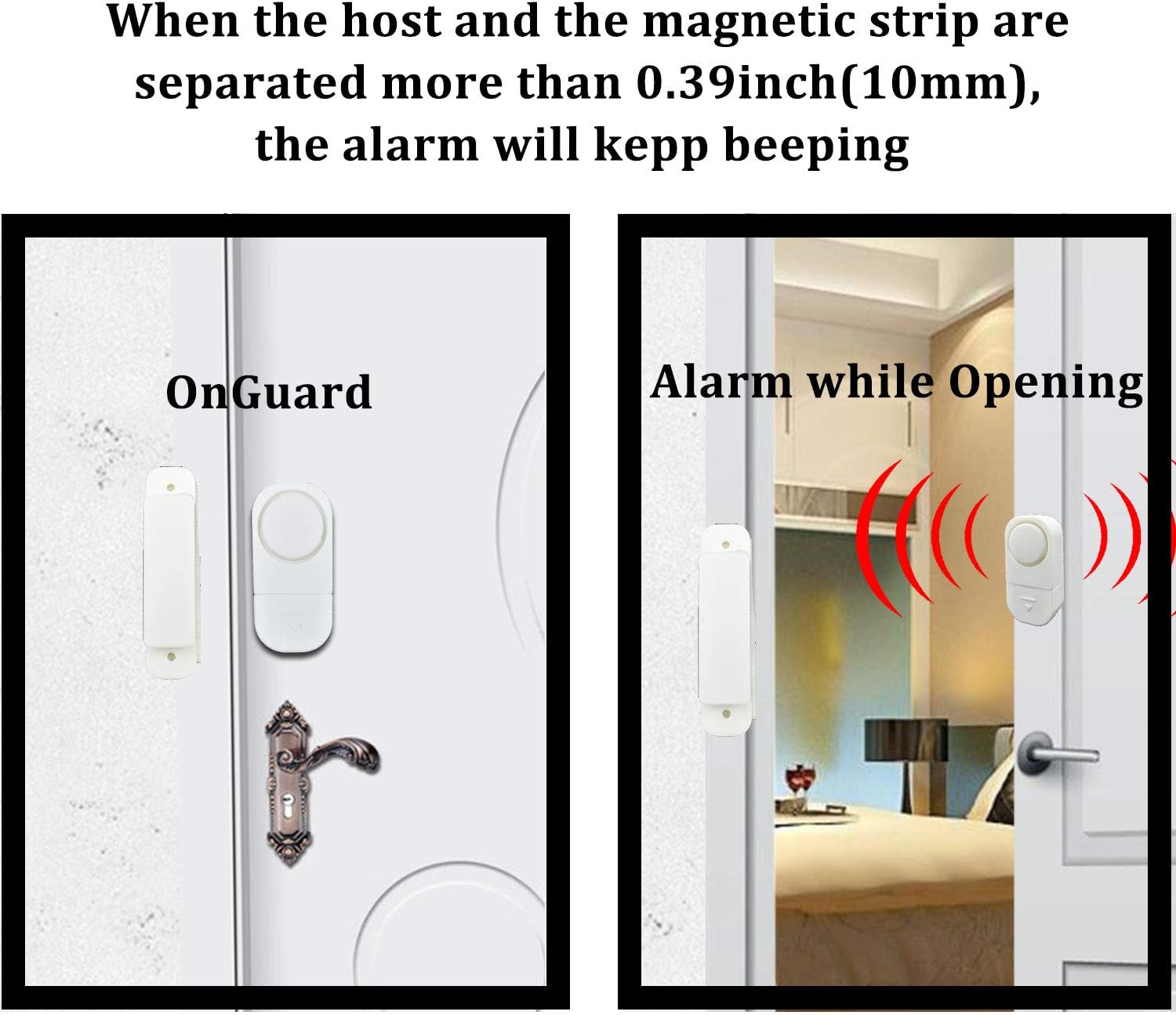 Paquete de 5 alarmas para puerta de ventana, alarma con sensor de ...