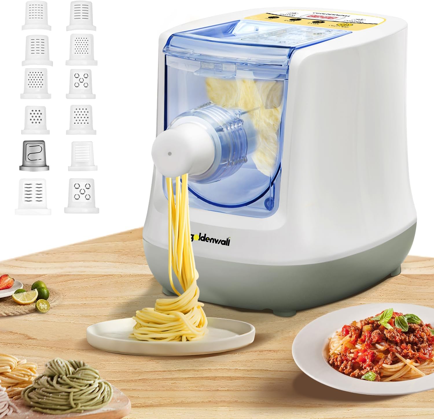 Amazon.com: CGOLDENWALL Automatic Pasta Maker Machine Electric, Digital ...