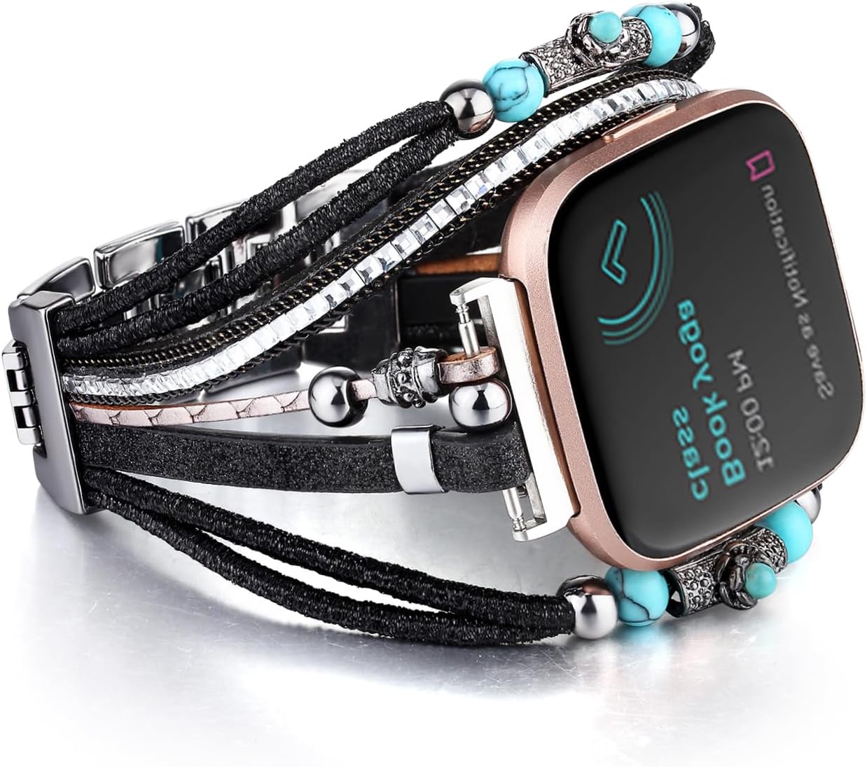 Amazon.com: Fivoilin Leather Bracelet Compatible with Fitbit Versa 4 ...