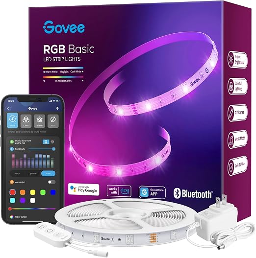 Amazon.com: Govee Smart LED Strip Lights WiFi, 50ft RGB LED Lights Work ...