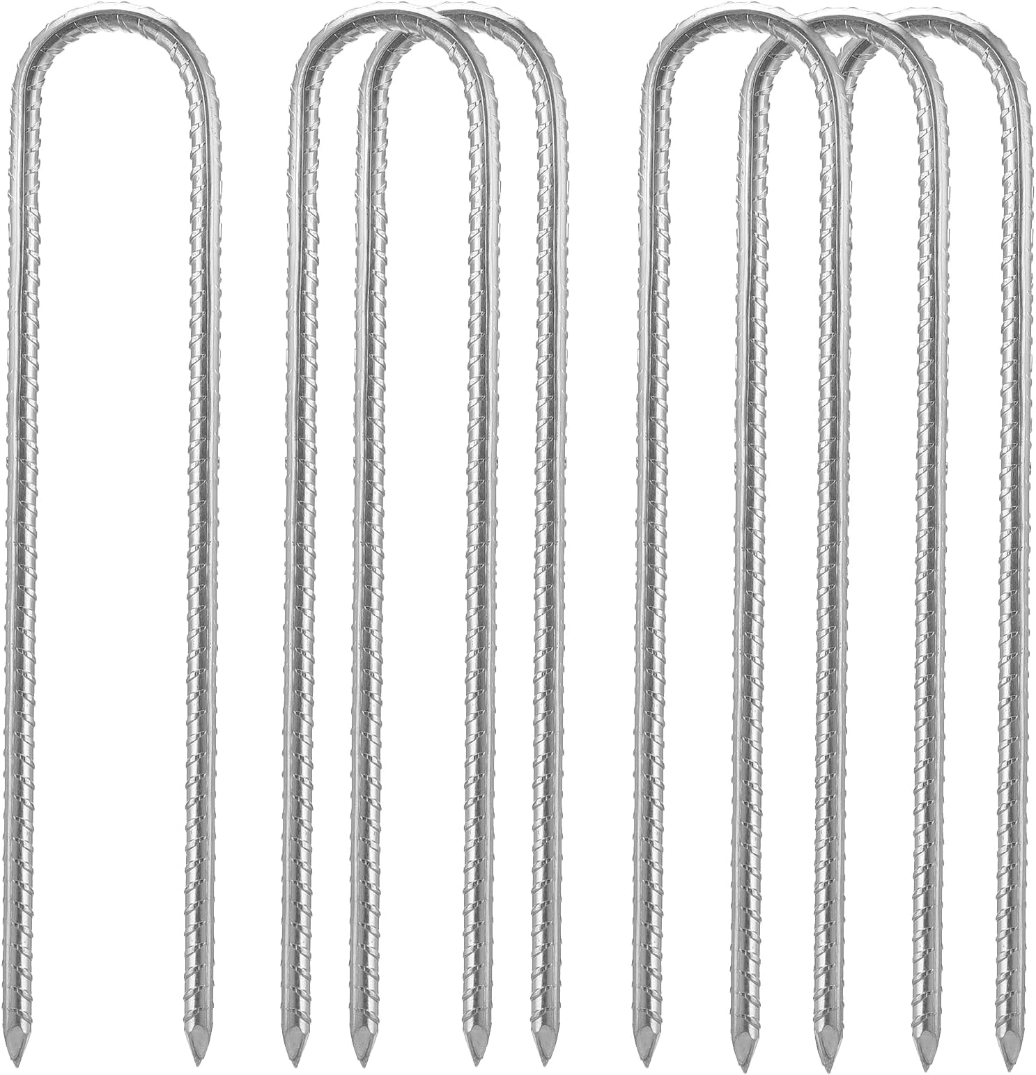VISENSE Extra Long 12 Inch U Shaped Tent Pegs Metal Heavy Duty - 9mm ...