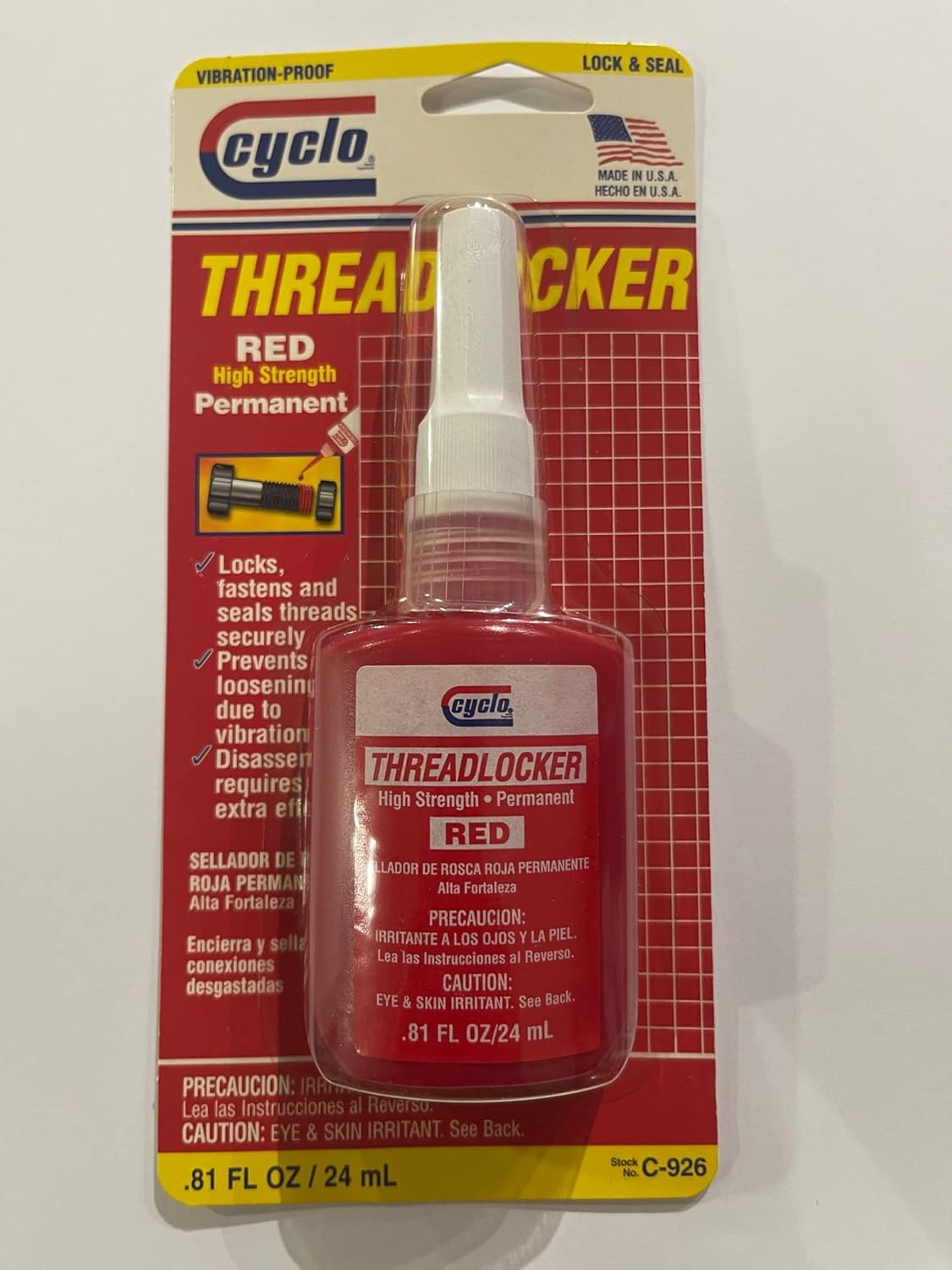 Amazon.com: THREADLOCKER RED HIGH Strength 24ML : Automotive