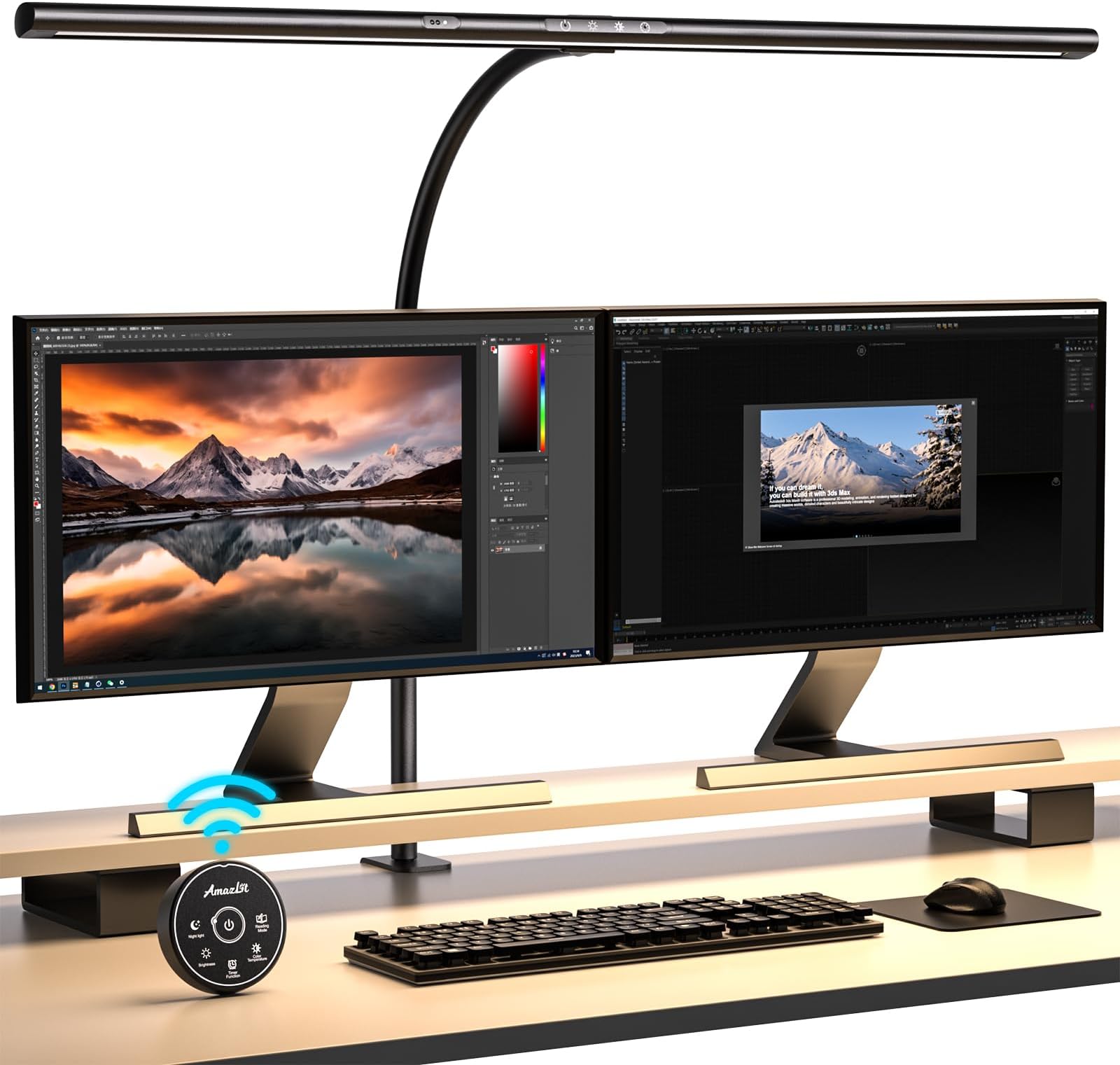 EYOCEAN Desk Lamp with Clamp, 31.5" LED Desk Lamp for Home Office, 24W ...