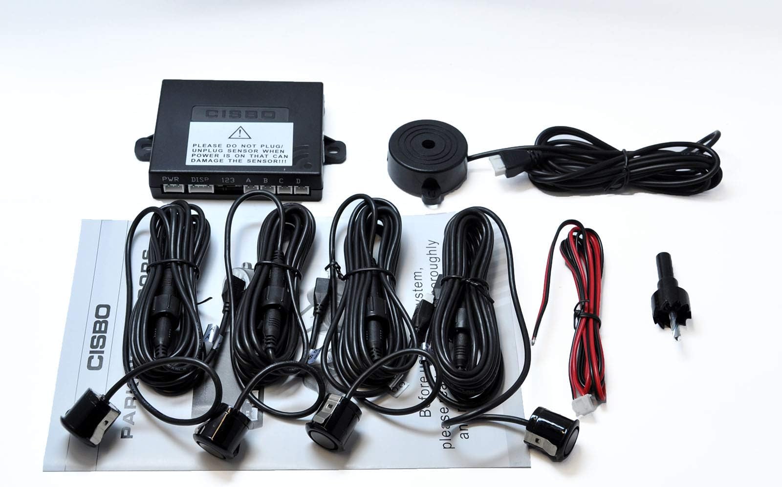 CISBO 18mm Detachable Rear Reverse Parking Sensor 4 Sensors Kit Audio ...