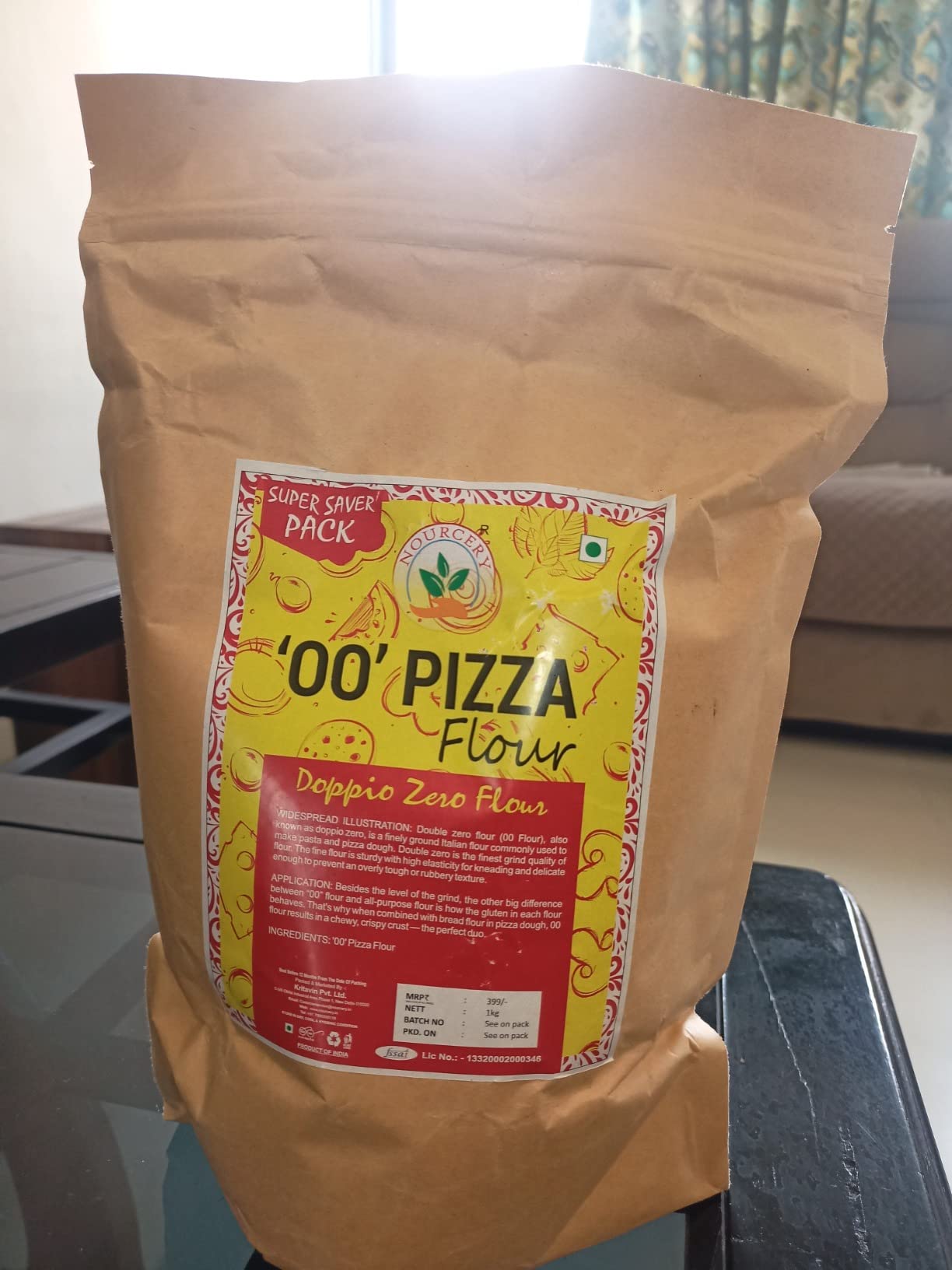 Nourcery Italian Style '00' Pizza Flour, 1Kg (Doppio Zero Flour ...