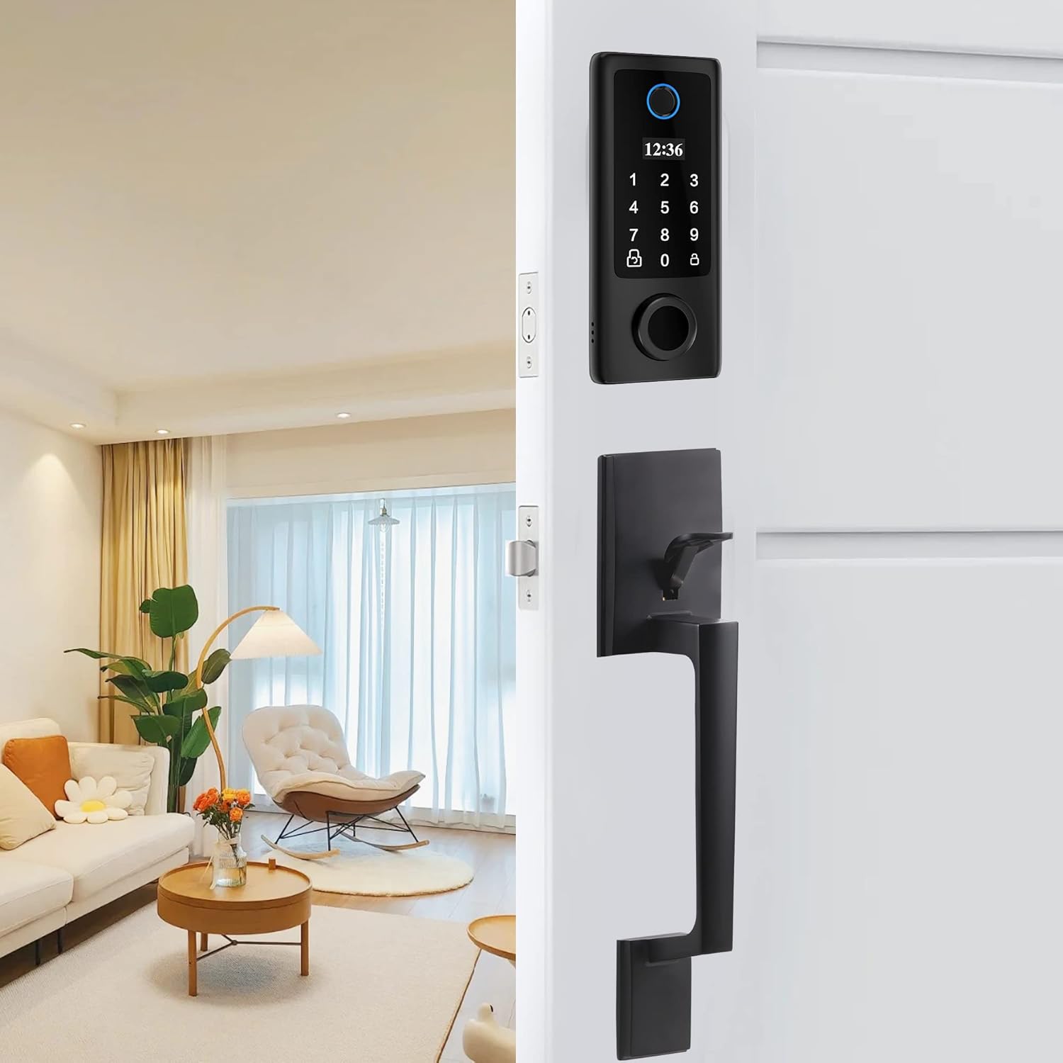 Buy Bebasia Electronic Keypad Deadbolt, Front Door Lock Set, Keyless ...