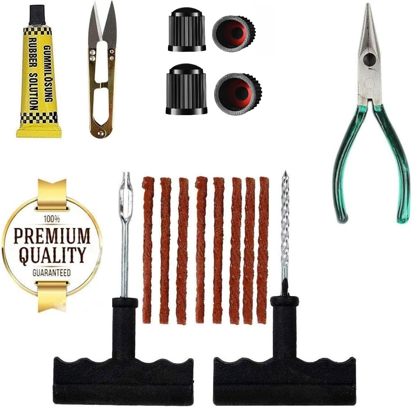 amiciAuto Universal Puncture Tool Kit for Tubeless Tyre with Premium ...