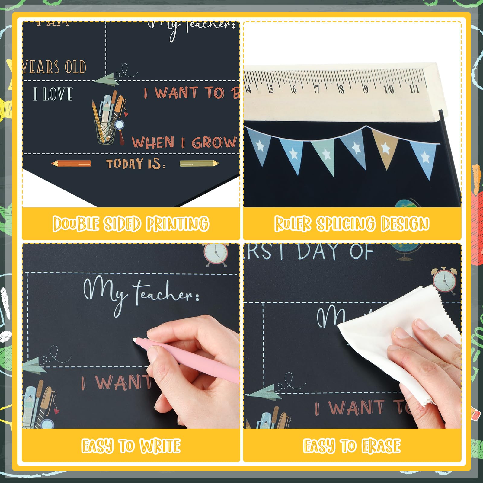 Snapklik.com : First And Last Day Of School Chalkboard Rainbow First ...