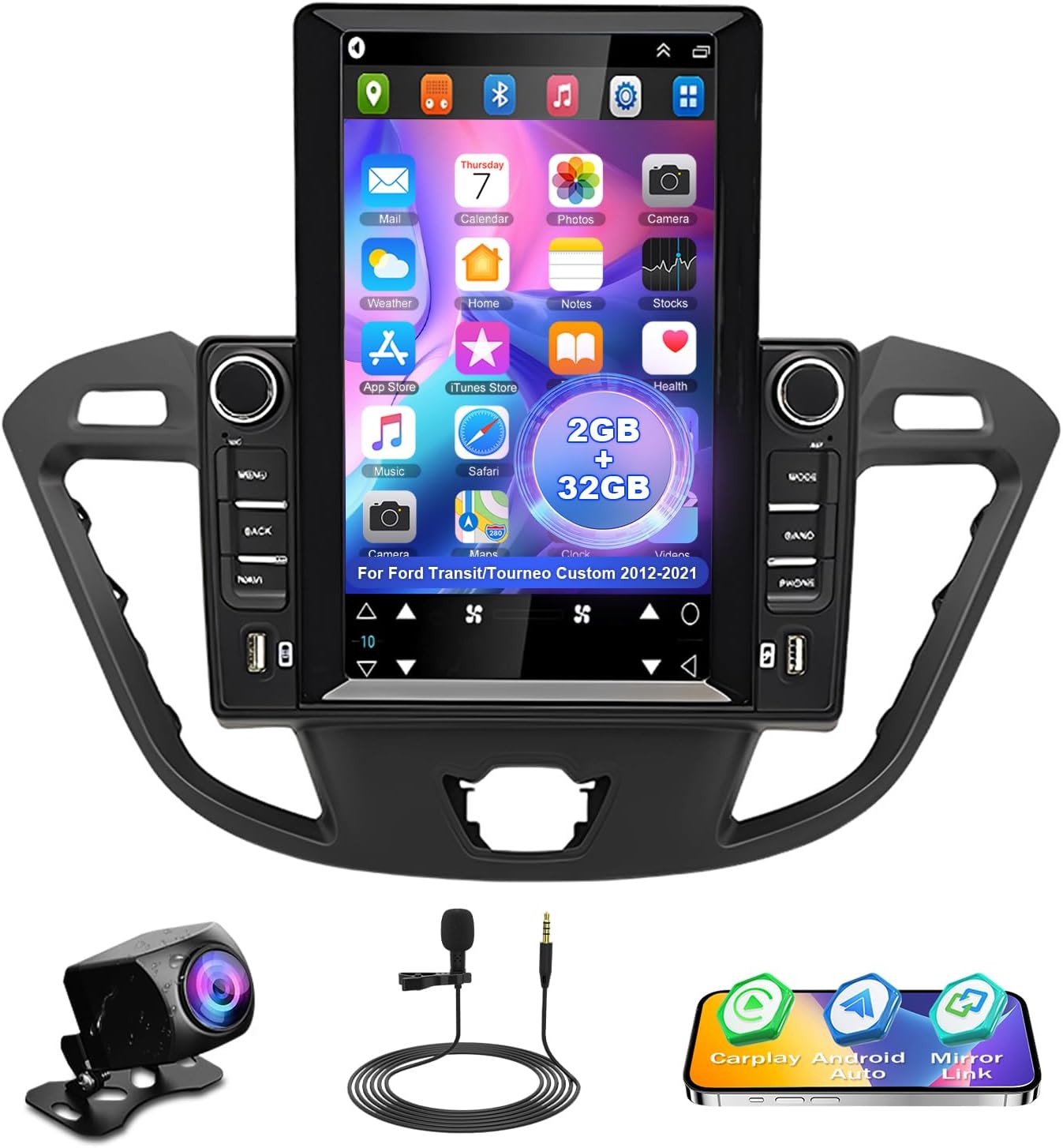 9.7 Inch Vertical Touchscreen Car Radio for Ford Transit/Tourneo Custom ...