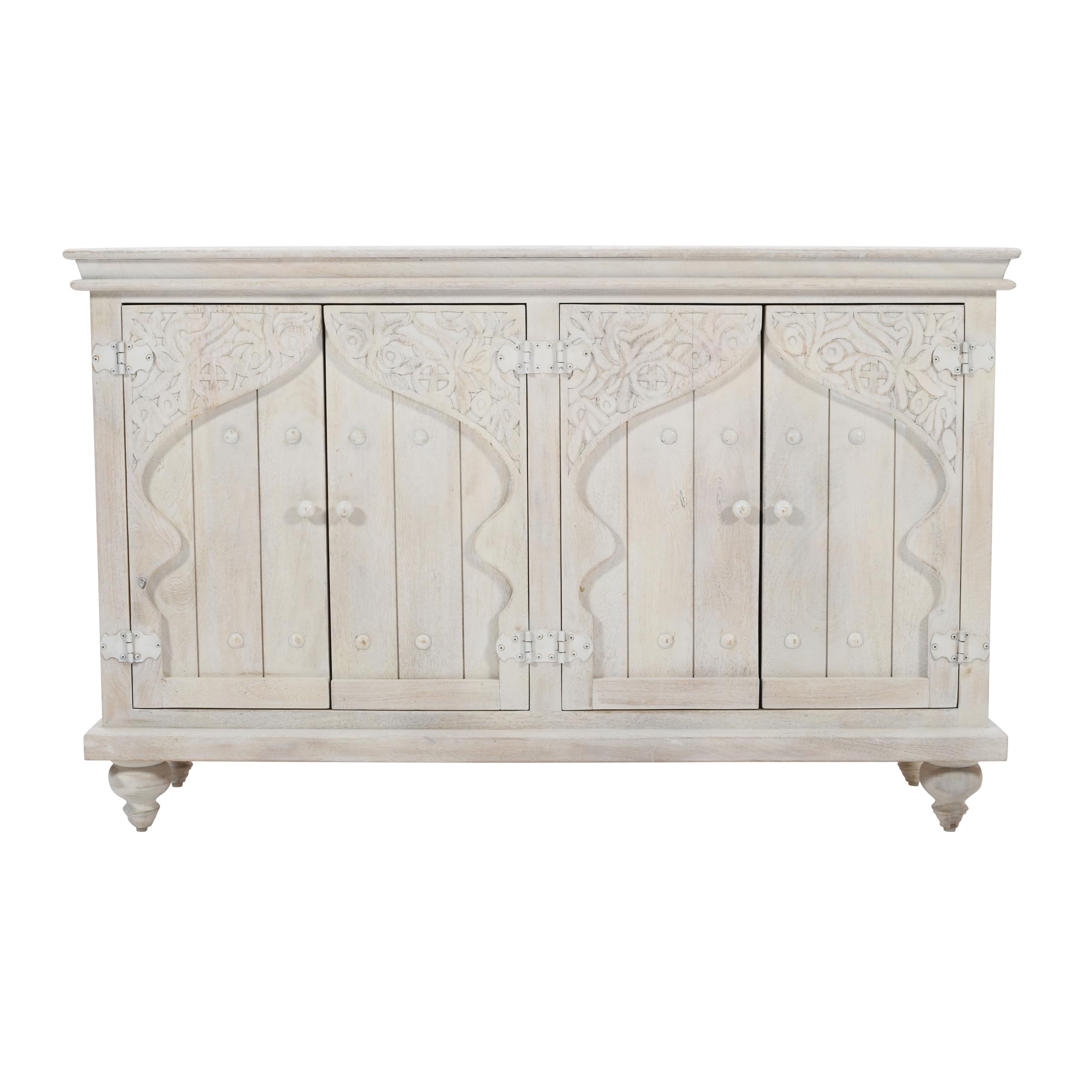 Amazon.com - Jofran Taj 60" Hand Carved Solid Wood Global Bohemian Four ...