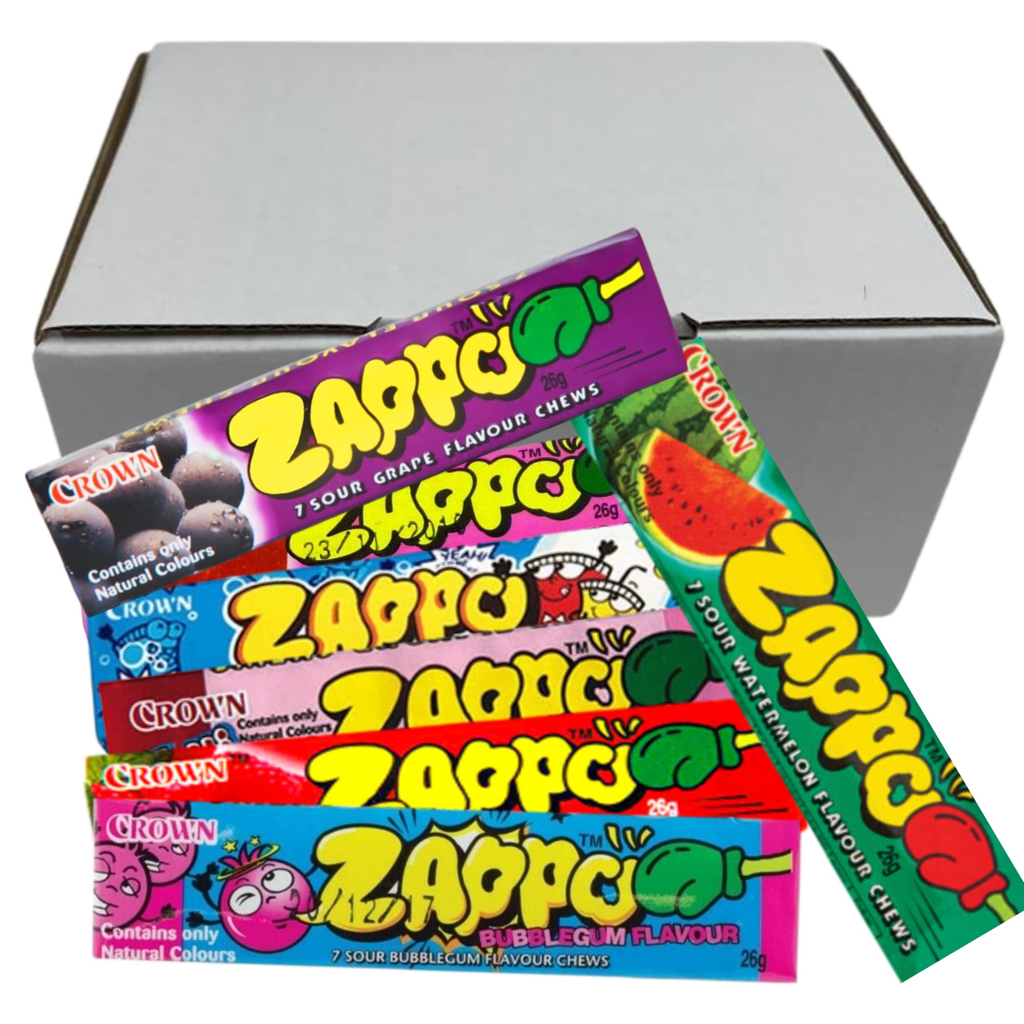 Zappo Chews Variety Pack - 21 Assorted Flavours - All-Natural Coloured ...