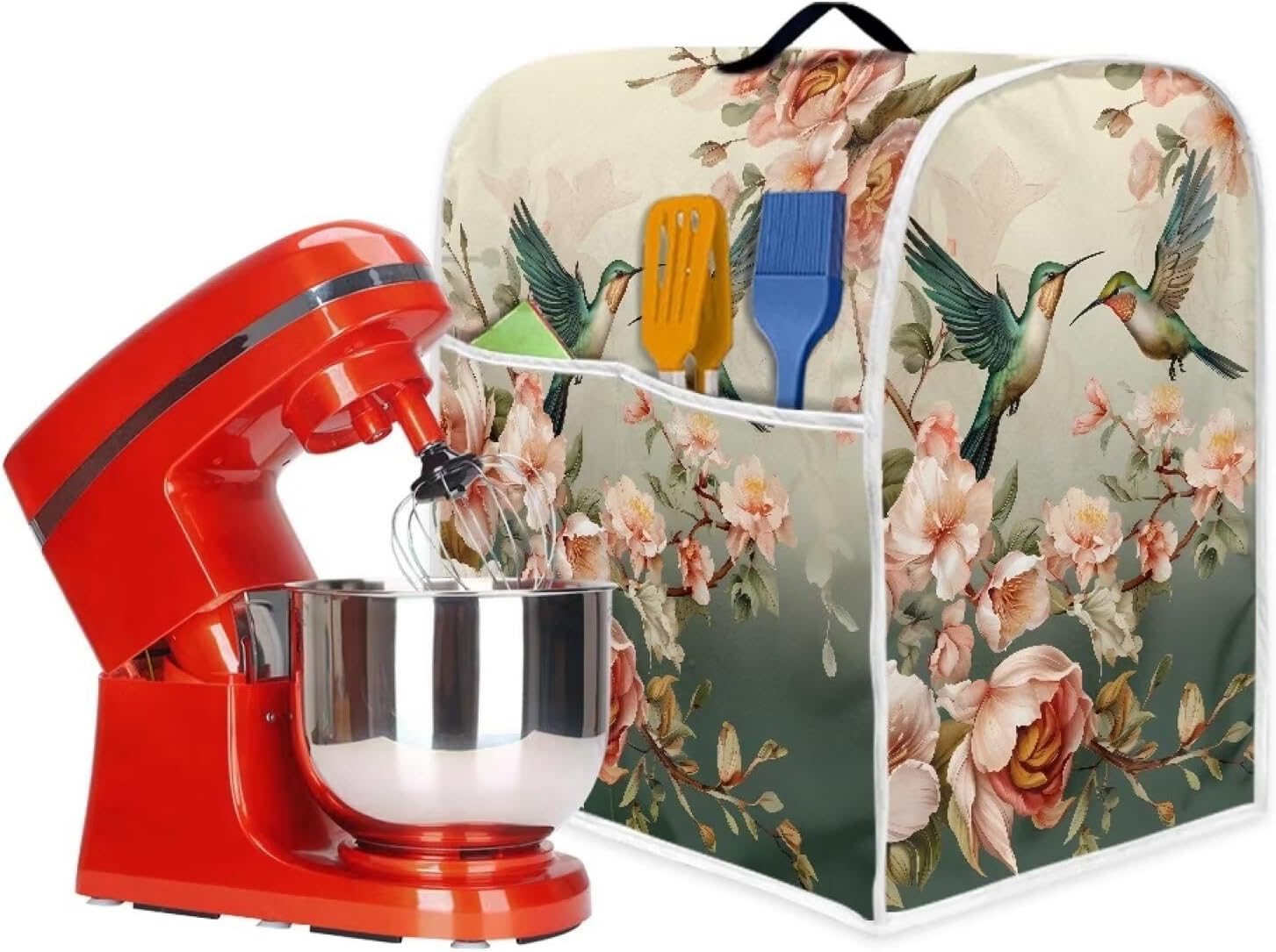Amazon.com: TODIYADDU Hummingbird Peony Stand Mixer Dust Cover with ...
