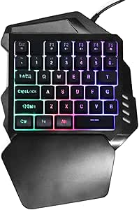Luqeeg One Handed Gaming Keypad, 35 Keys Mechanical Keyboard Portable ...