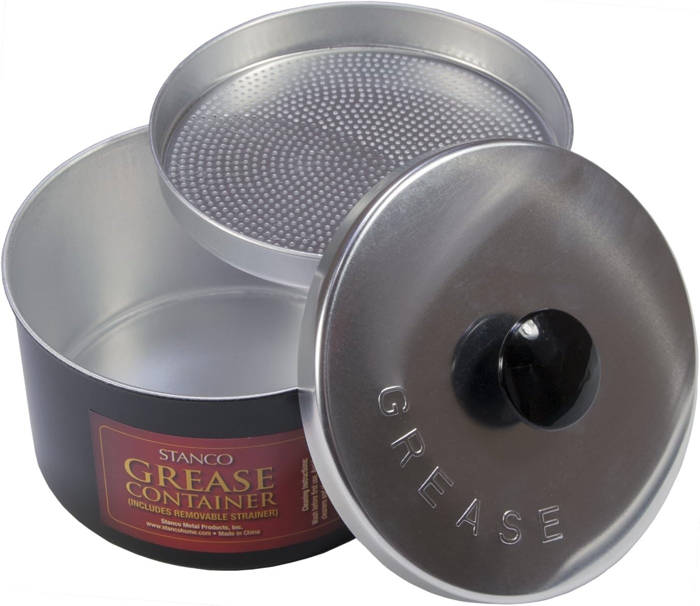 Stanco Metal Prod GS-1200 colador de grasa taza y tapa aluminio 40 ...