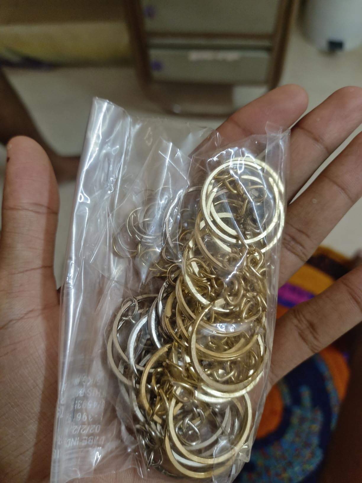 EVALUEMART Gold/Silver Color Metal Split Keychain Ring Parts - 30 Key ...