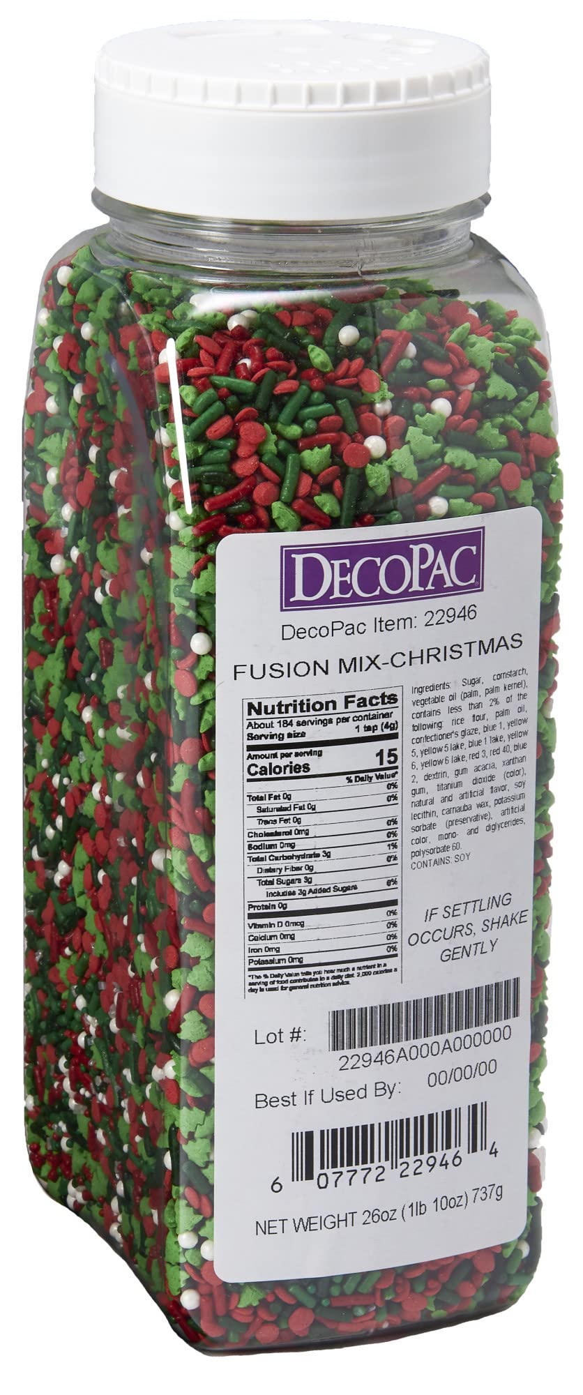 Snapklik.com : DECOPAC Christmas Fusion Mix Candy Sprinkles, 26oz ...