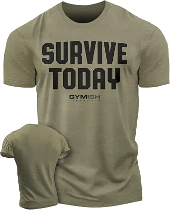 Amazon.com: Survive Today Mens Bodybuilding T-Shirts Graphic Tees Short ...