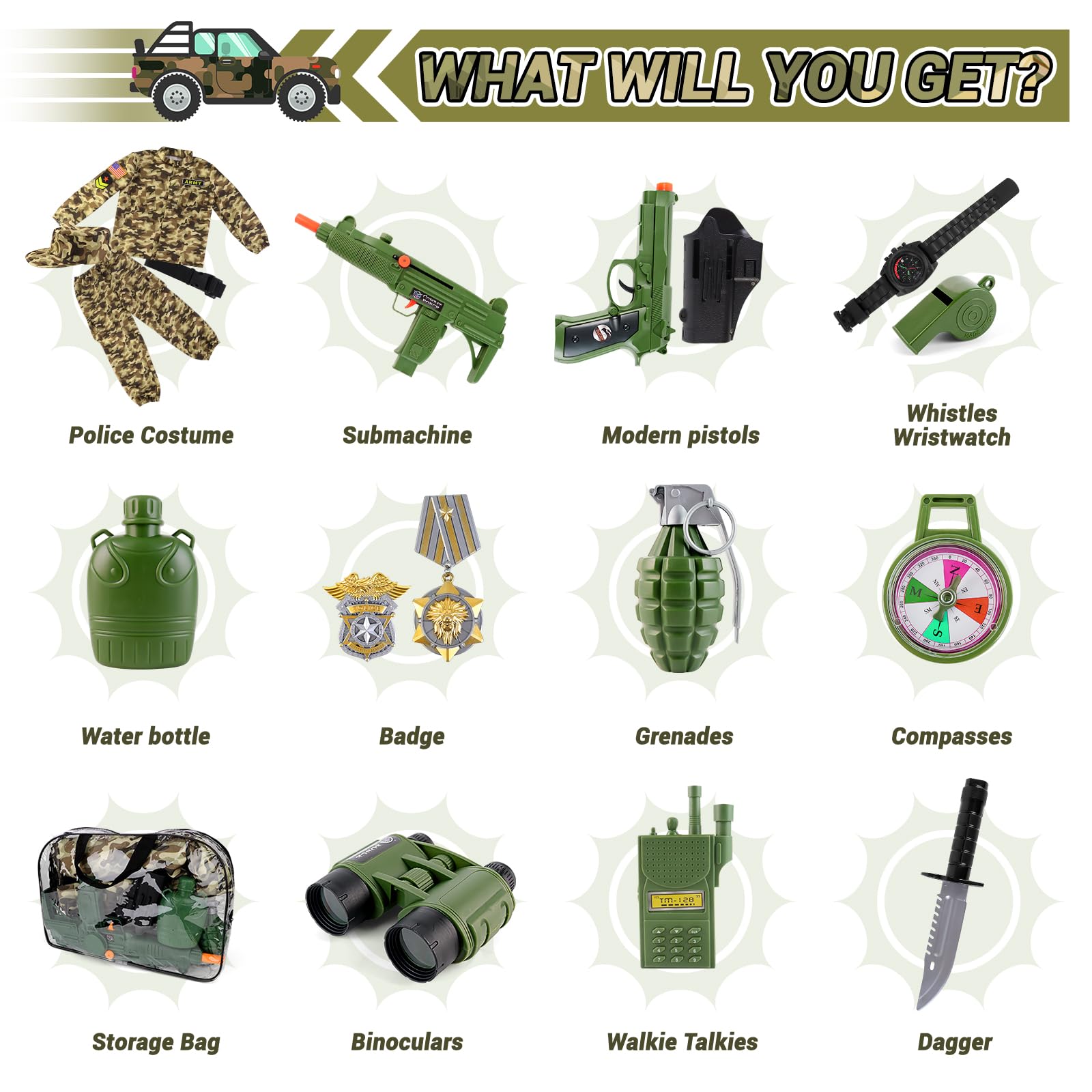 Snapklik.com : deAO Army Soldier Dress Up For Kids Military Costume Set ...