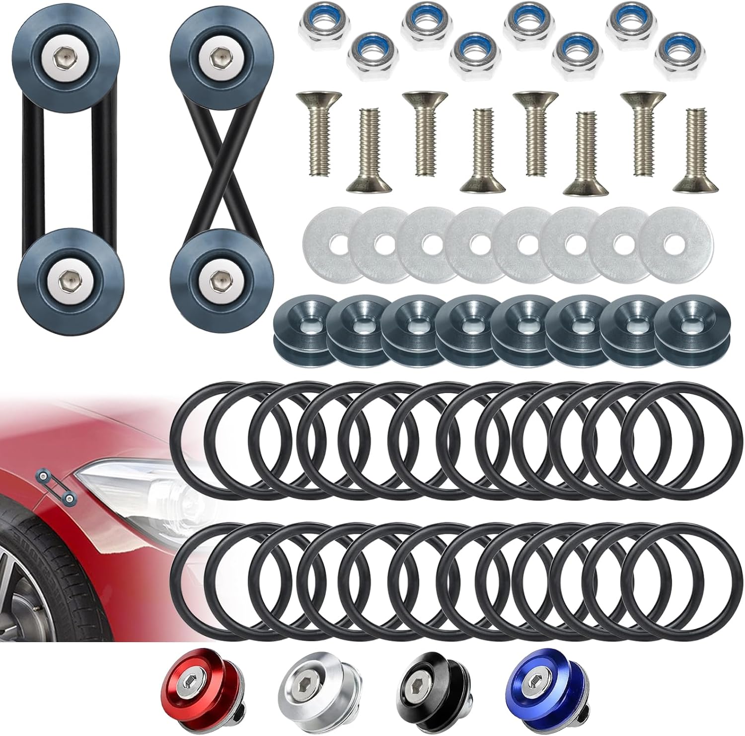 Amazon.com: Universal Bumper Clips, Front Rear Bumper Quick Release Kit ...