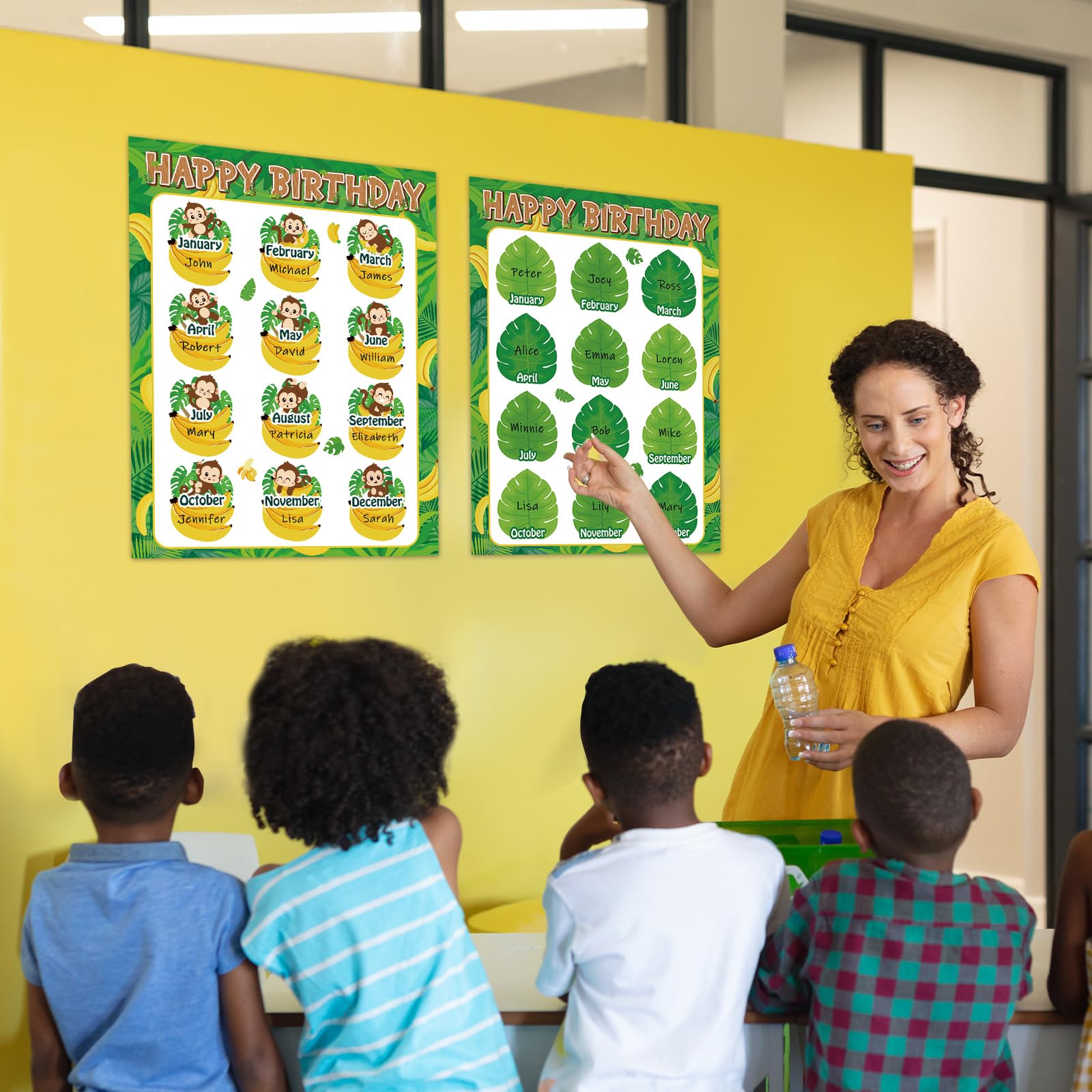 Snapklik.com : 17.7 X 13.7 In Happy Birthday Chart Poster Set Safari ...