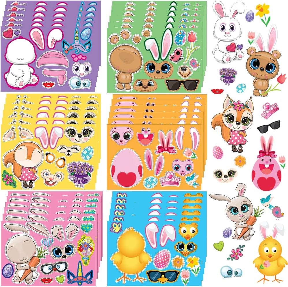 Amazon.com: Artcreativity 96 Sheets Make Your Own Easter Stickers for ...