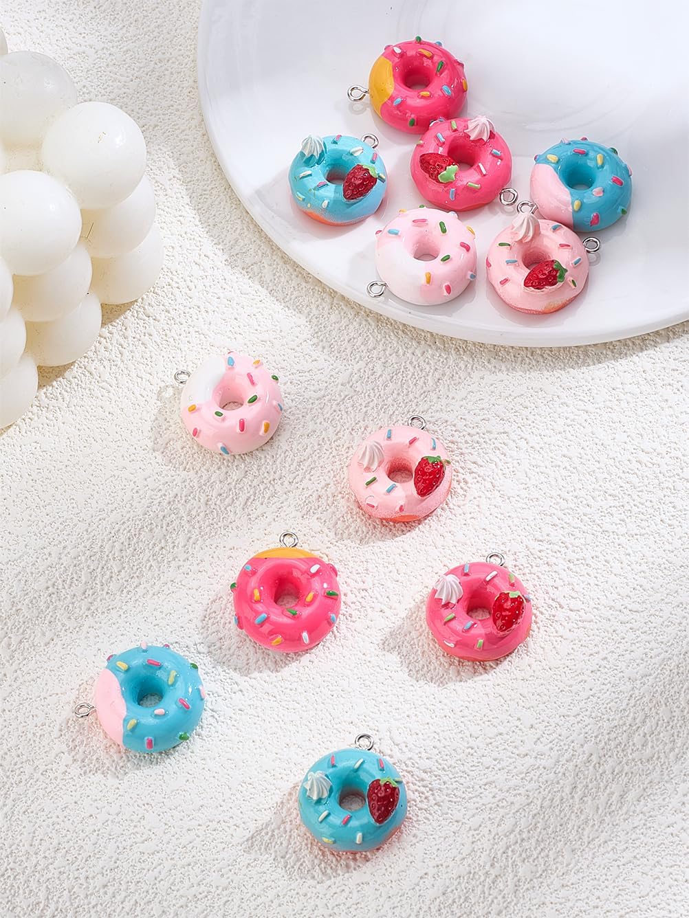 Amazon.com: 12Pcs Sweet Donut Resin Charms Pendant, Dangle Charms with ...