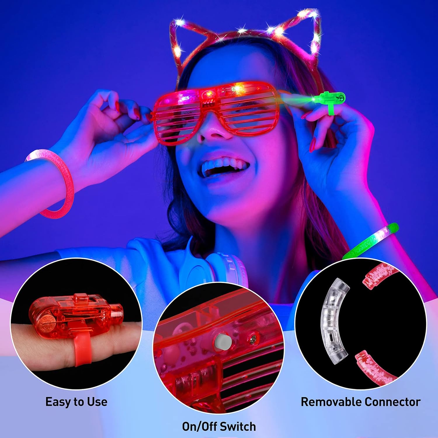 ADXCO 48 piezas que brillan en la oscuridad, suministros de fiesta ...