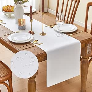 Amazon.com: YATOJUZI White Table Runner Seasonal Summer Kitchen Dining ...