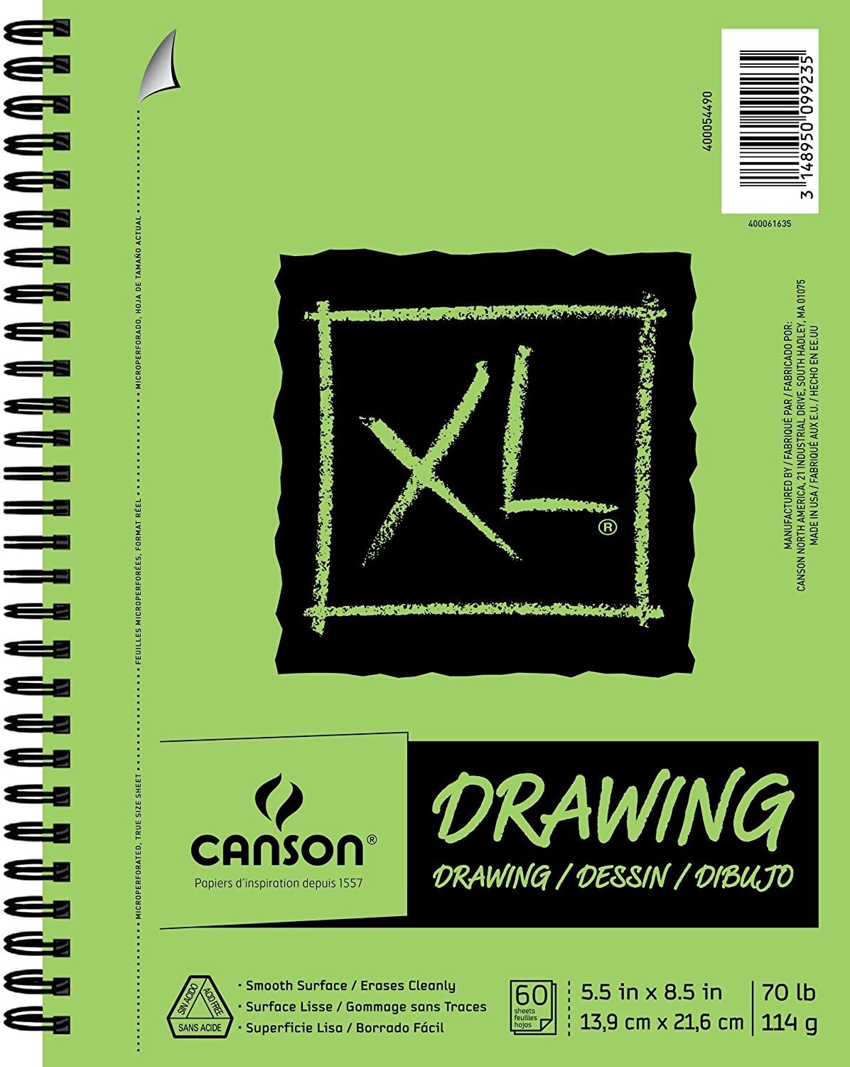 Amazon.com: Canson XL Series Drawing Paper, Wirebound Pad, 5.5x8.5 ...