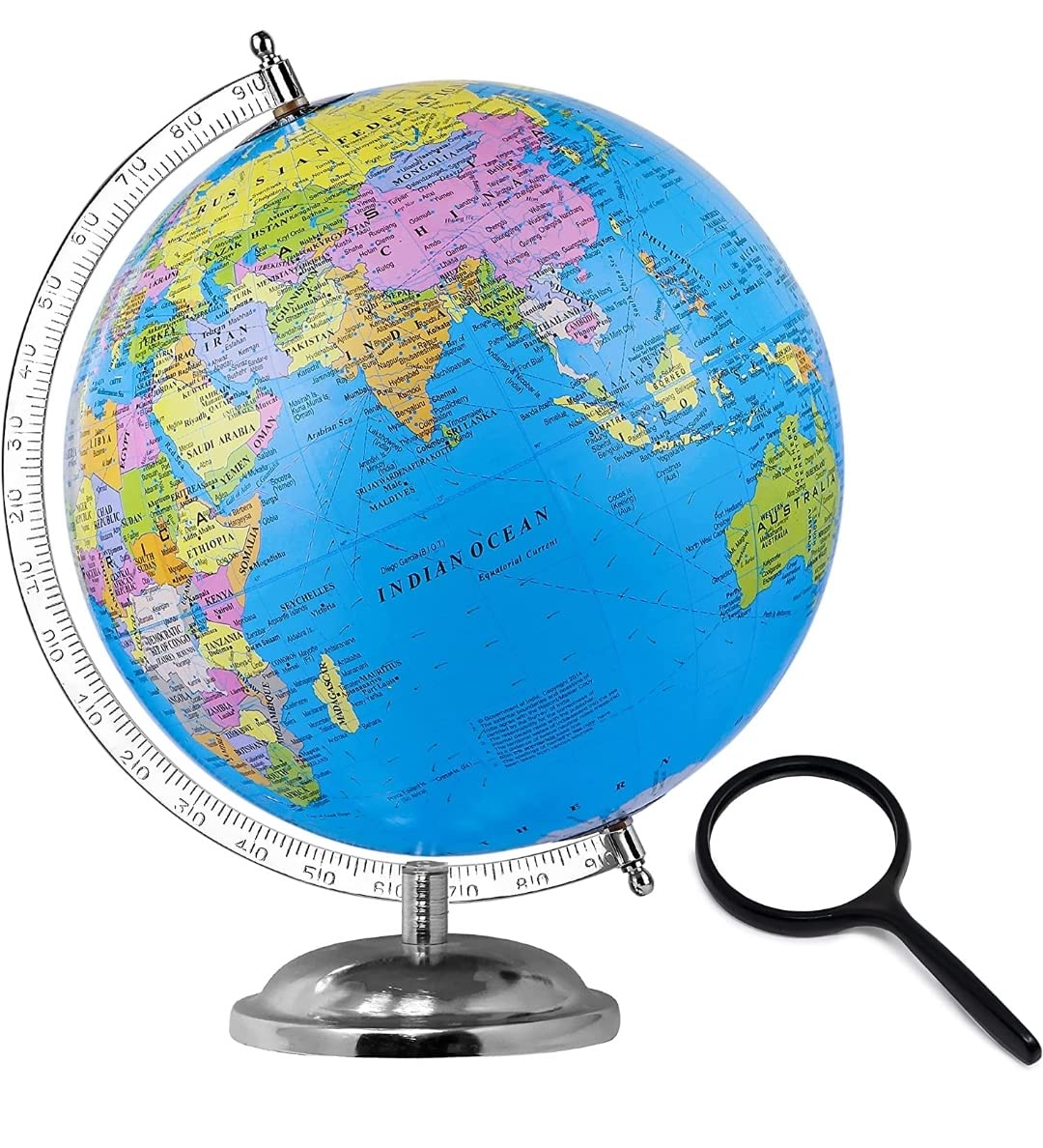 Amazon Globe 10 inches Height and 8 Inches Diameter Rotating World ...