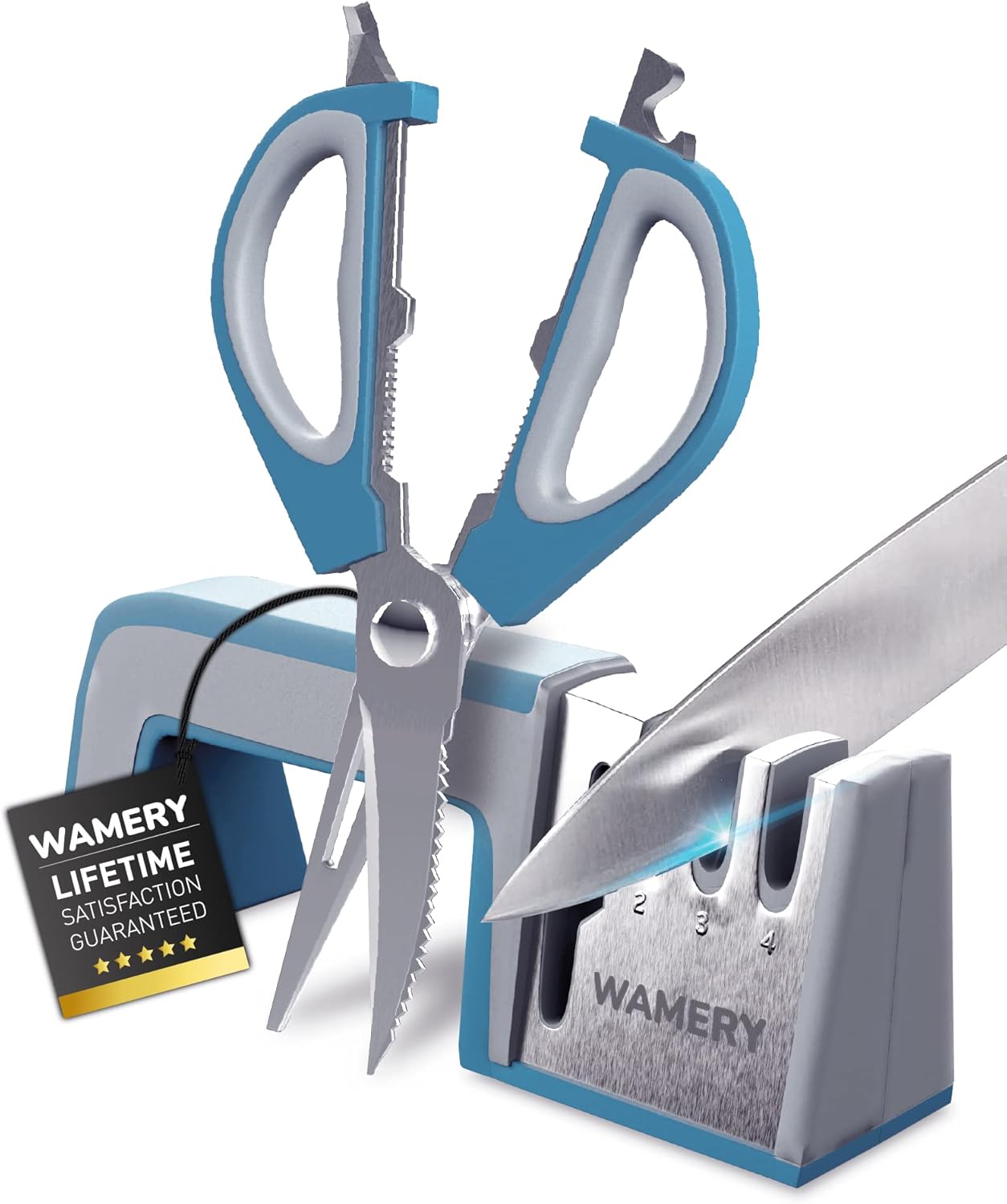 Amazon.com: Wamery Knife Sharpener 4-Stage Knife and Scissors Sharpener ...