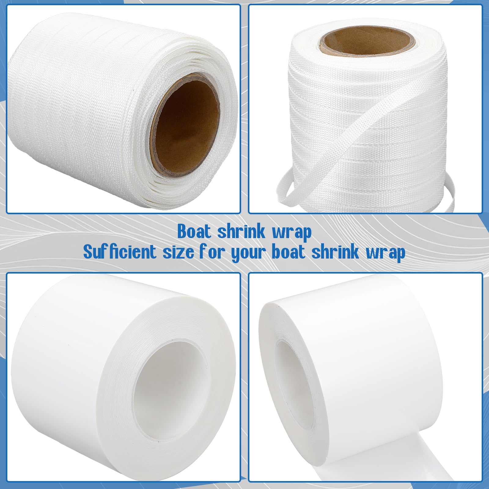 Snapklik.com : 2 Pcs Shrink Wrap Strapping Kit 4" X 60 Yard White ...