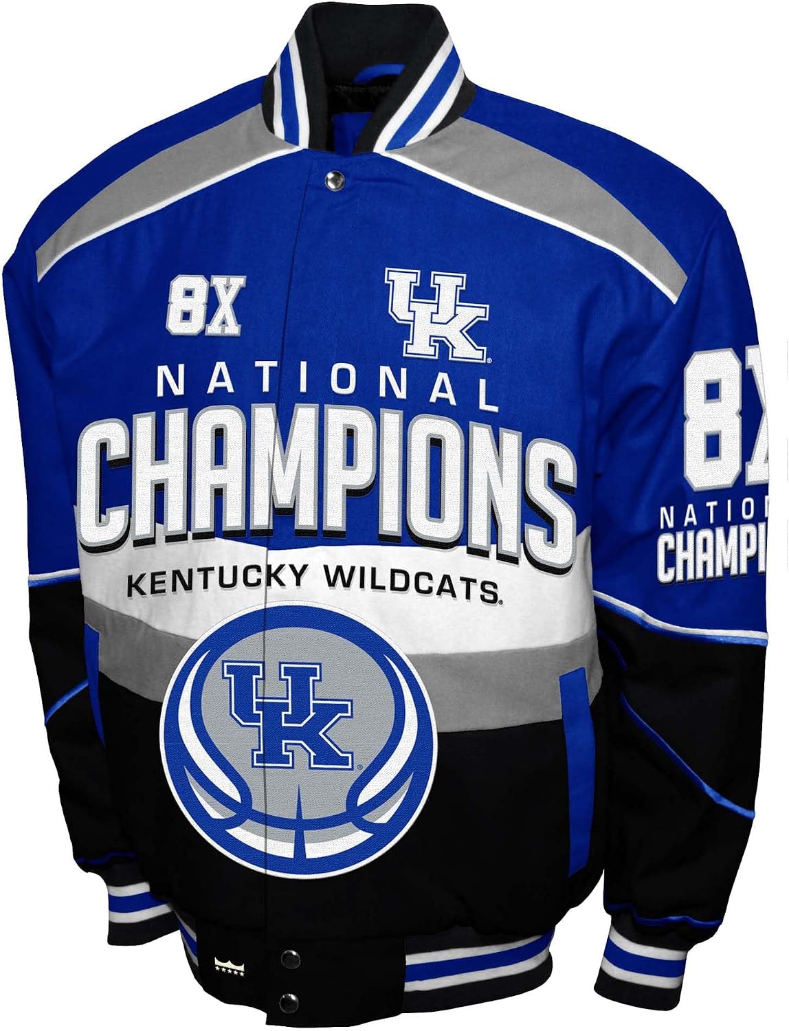 Amazon.com: NCAA Kentucky Wildcats 8X Champions Adult Blue Twill Bomber ...
