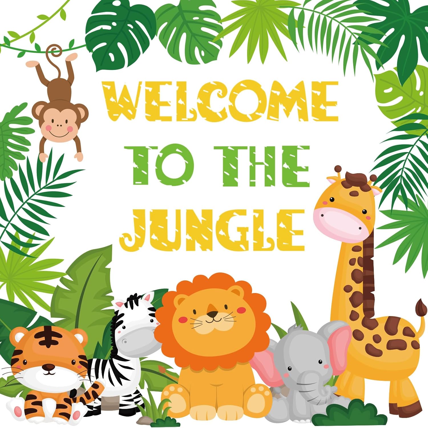 Amazon.com: Whaline 61Pcs Jungle Animals Bulletin Board Decorations ...