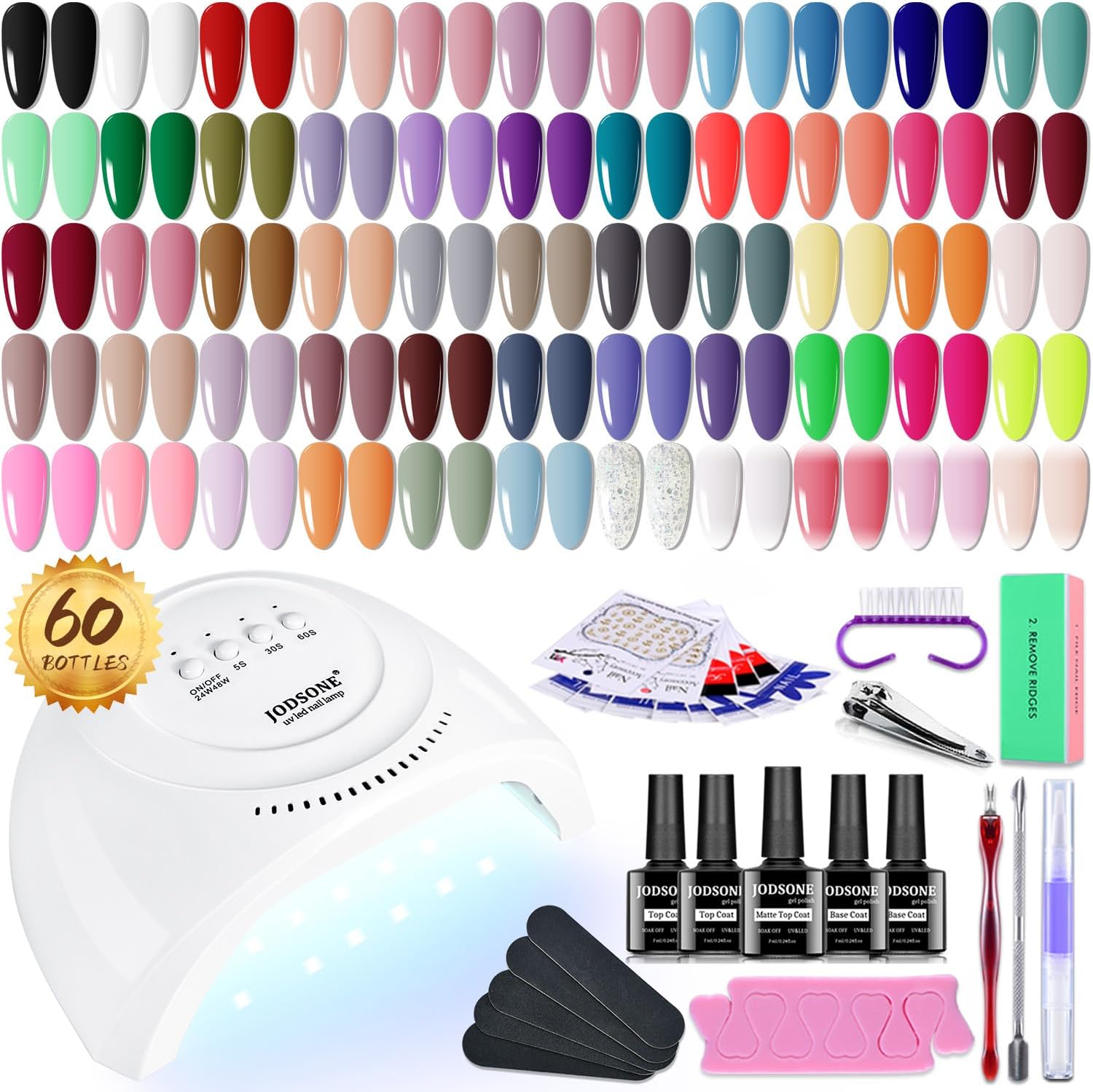Amazon.com: Gellen Gel Nail Polish Starter Kit with U V Light - 12 ...